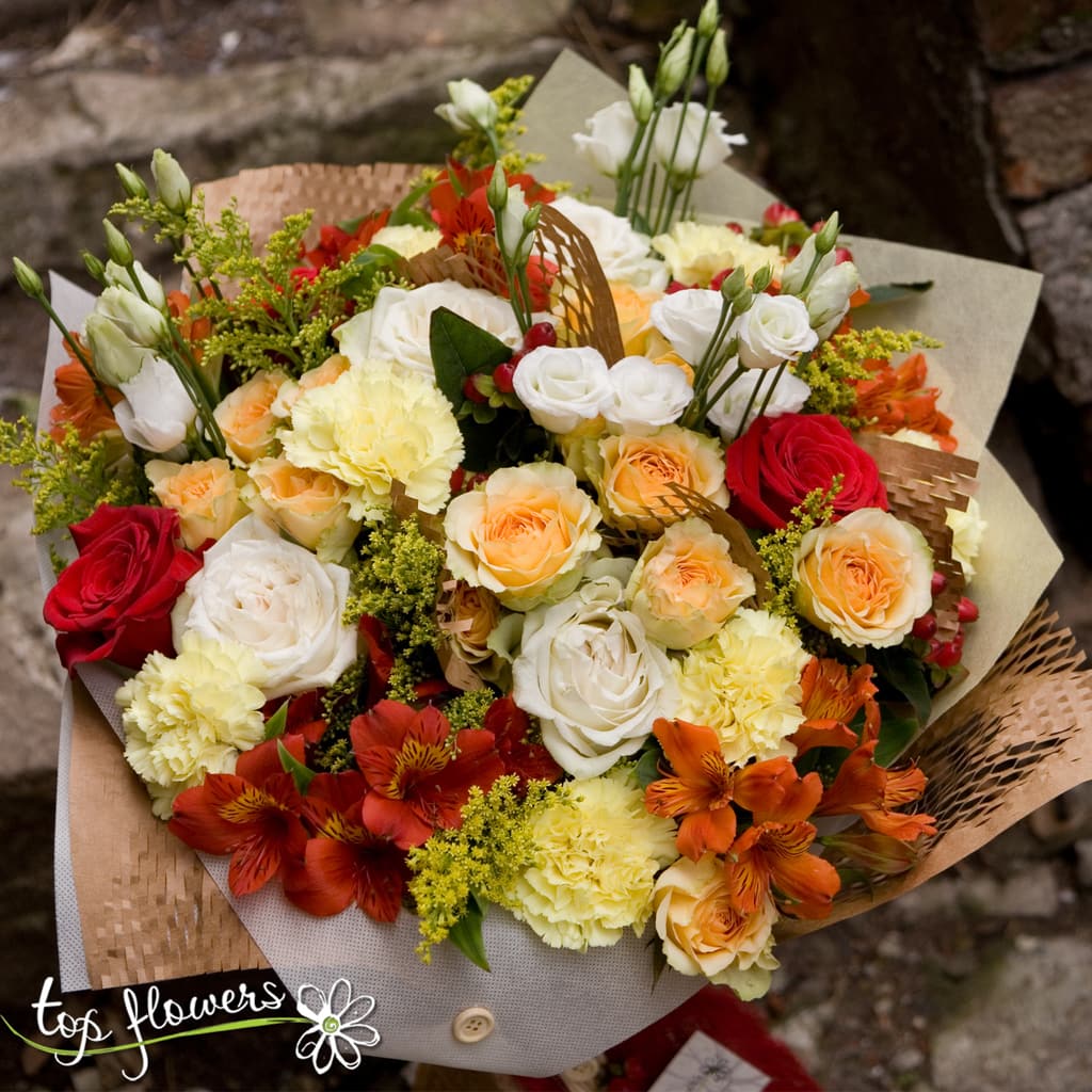 Sunrise - fresh bouquet in a warm range Top-Flowers delivery!